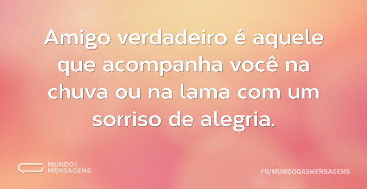 Amigo verdadeiro é aquele que acompanha - Mundo das Mensagens