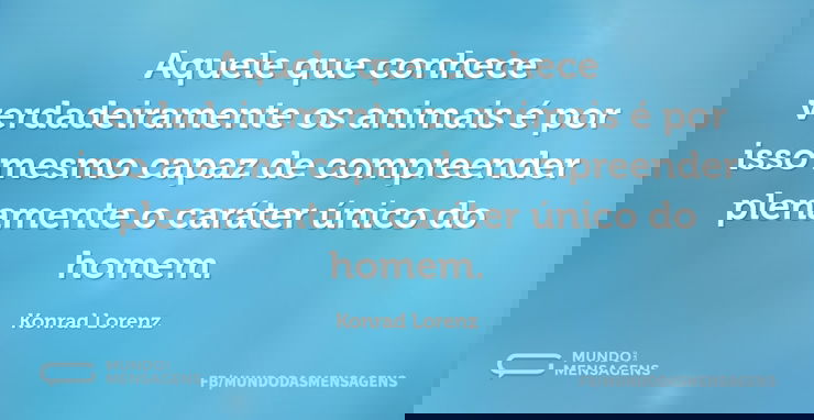 Aquele que conhece verdadeiramente os an - Mundo das Mensagens