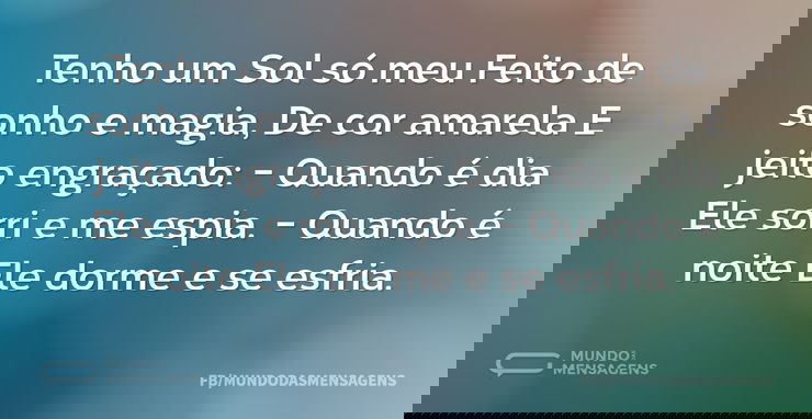 O sol - Mundo das Mensagens